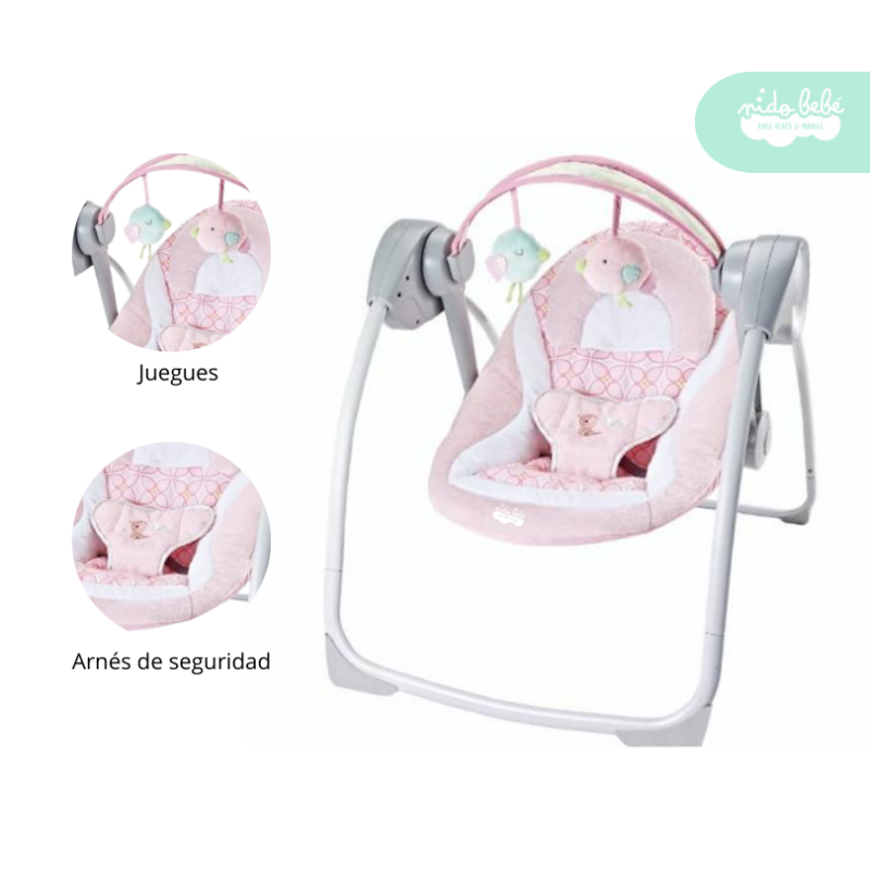 Silla Nido Mecedora de Bebé Columpio modelo Sweet rosado – Nido Bebe